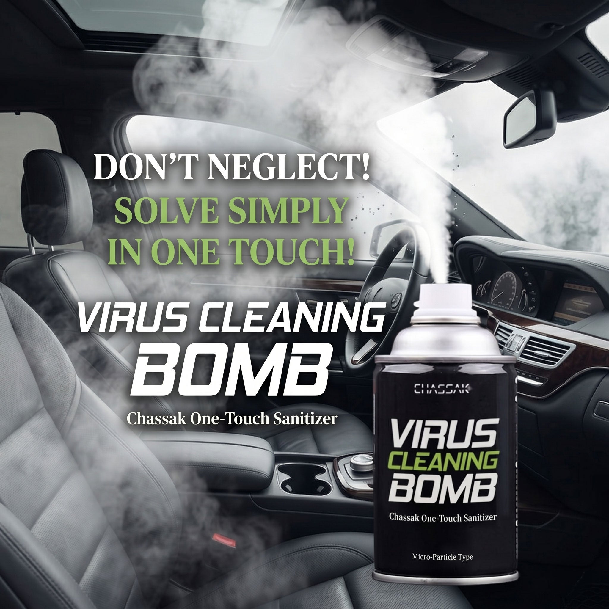 Car Virus Cleaning Bomb. Car Sanitizer Shot Smoke Odor Eliminator, Mic ...